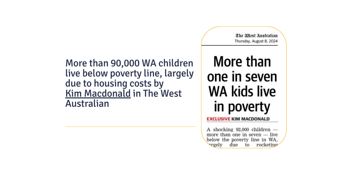 More than 90,000 WA children live below poverty line, largely due to ...